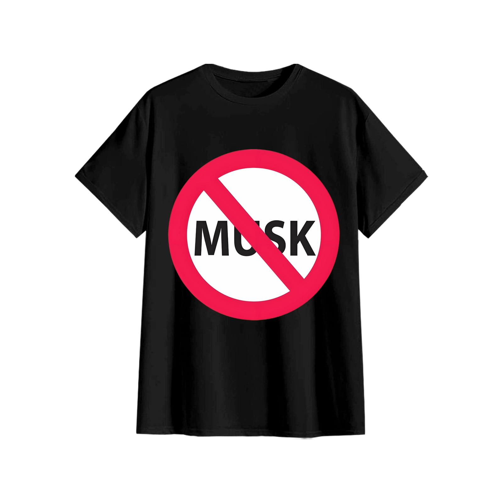 Anti Musk Protest graphics Letter Print Round Neck Tee, Vintage Trendy ...