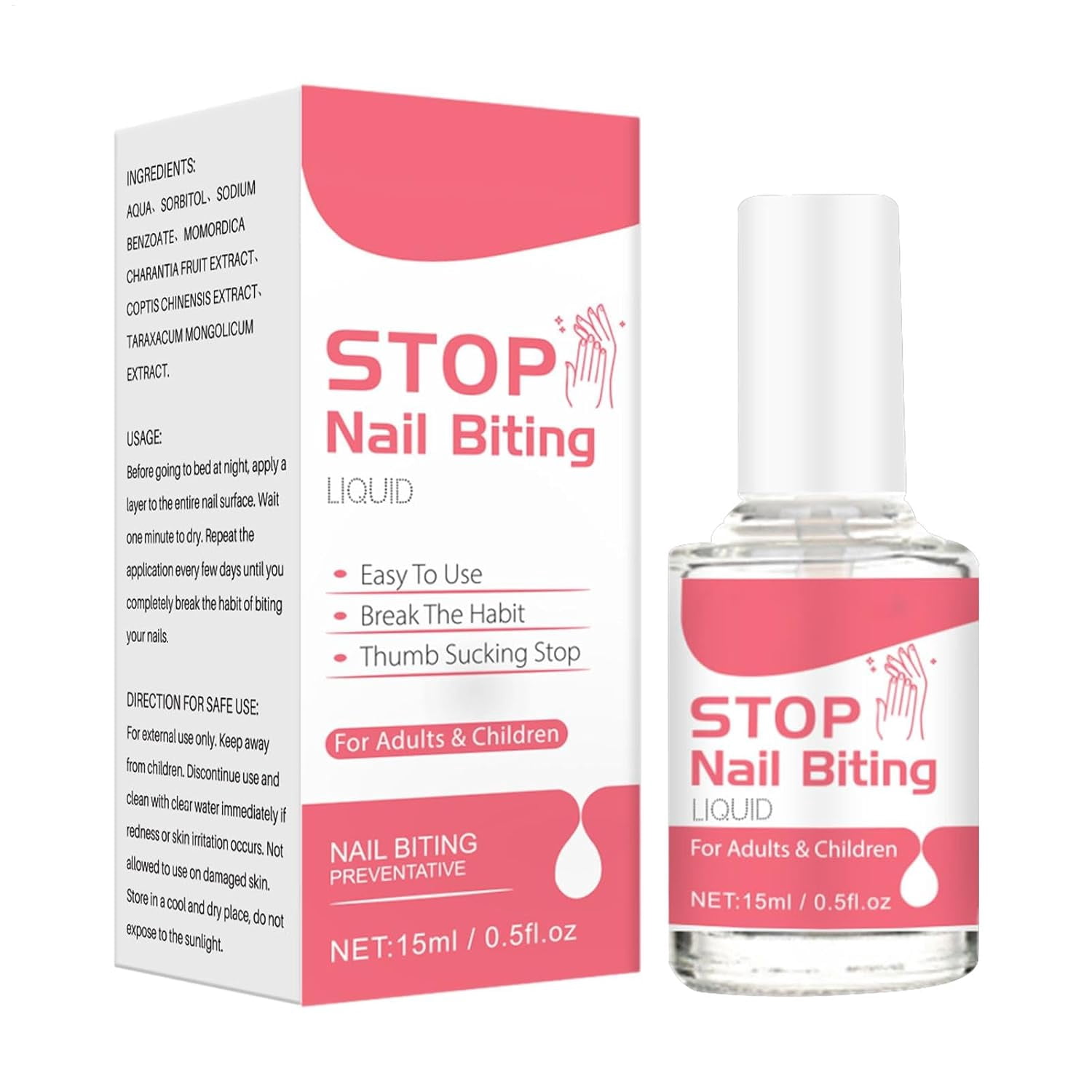 Anti Nail Biting Polish For Kids | 0.5fl Oz Anti Bite Liquid | Bitter ...