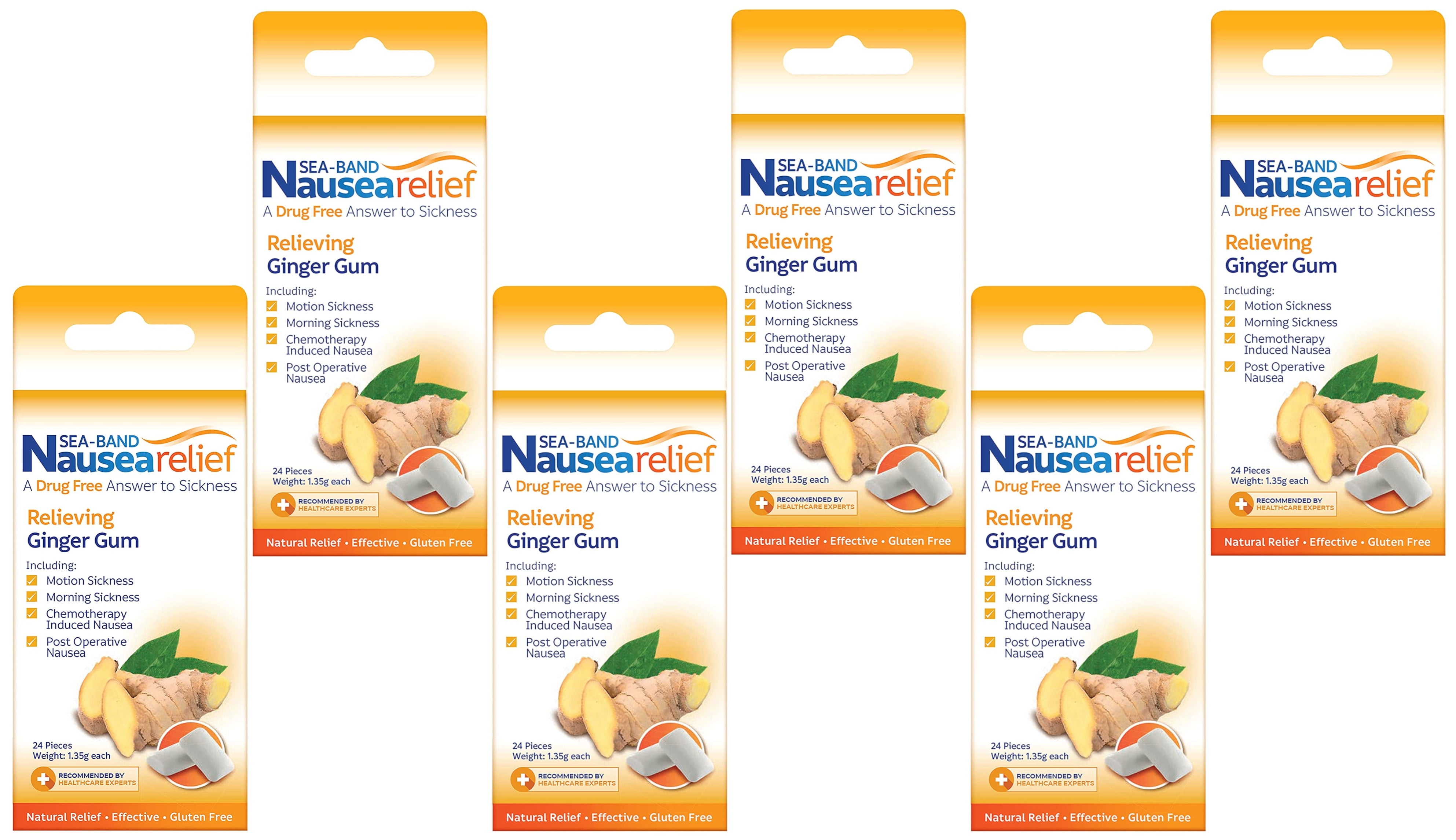 Anti Nausea Ginger Chewing Gum - 24 Each - Walmart Business Supplies