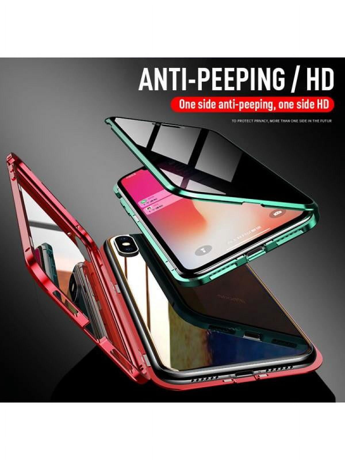 Anti Peep Magnetic Phone Case Glass Cover Double Temper Glass Skin Case ...