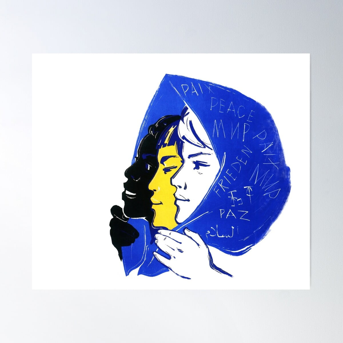 Anti-Racism Femenist Soviet Propaganda Woman Poster Wall Art, Modern ...