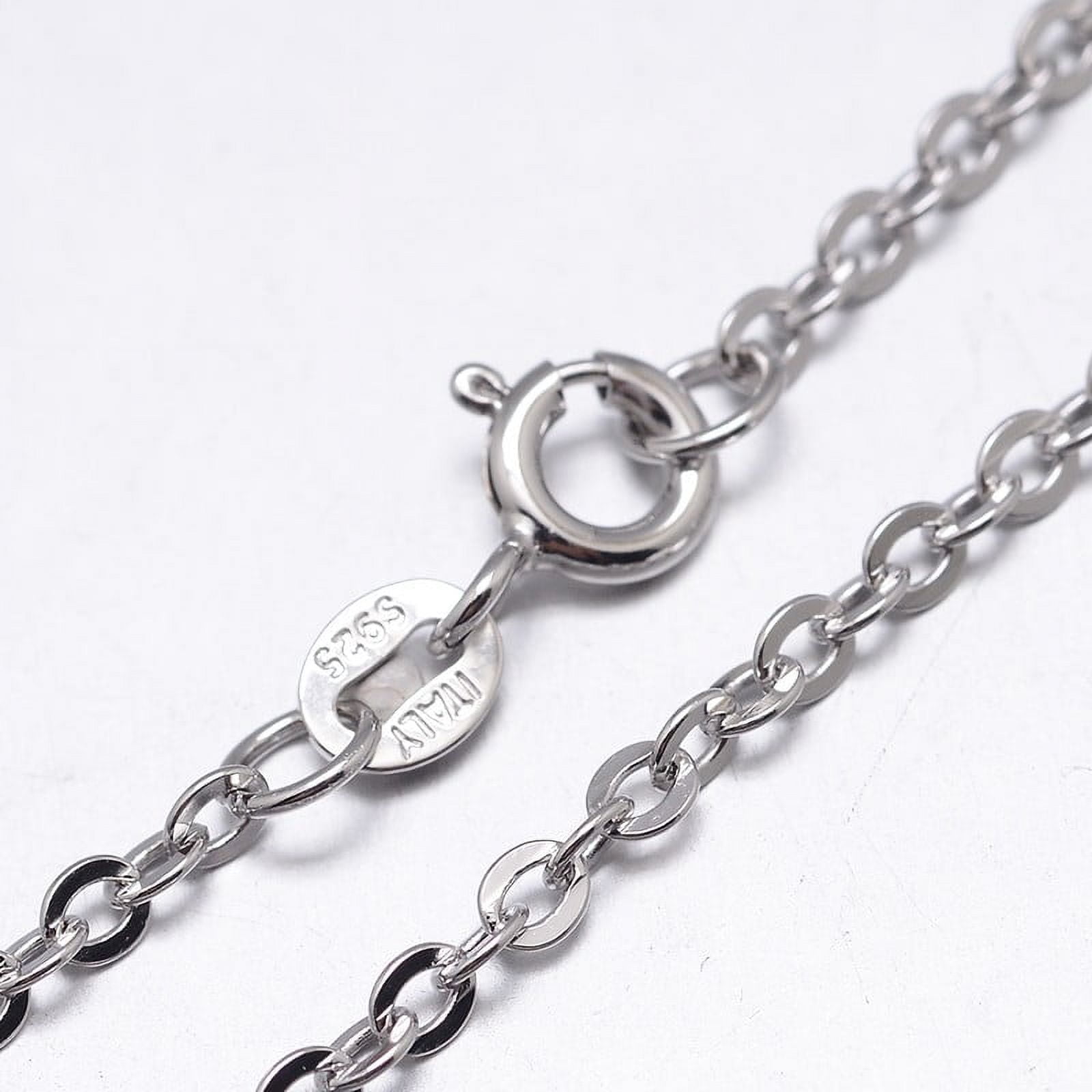 Anti-Rhodium Plated 925 Sterling Silver Cable Chains Necklaces with ...