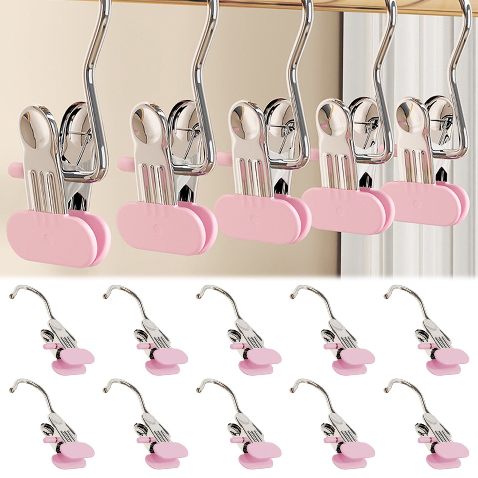 Anti-Rust Clip Space-Saving Clothespin Hat Pants Storage Hanging Travel ...