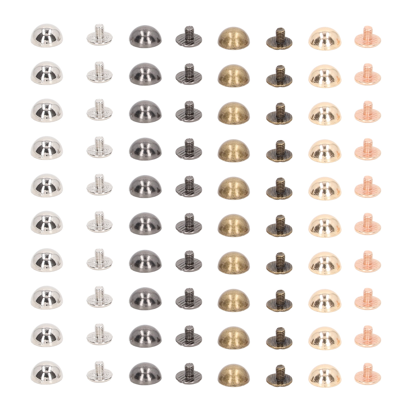 Anti Rust Round Head Rivets, 20 Sets, 4 Colors, Dome Stud Rivets for ...