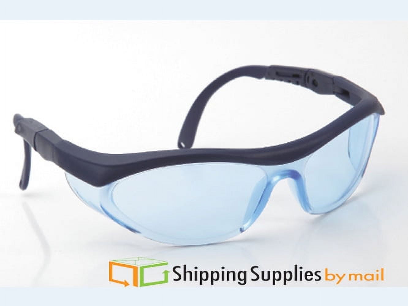 Anti Scratch Blue Trim Safety Glasses w/ Smoked Lense 12 Pieces ...