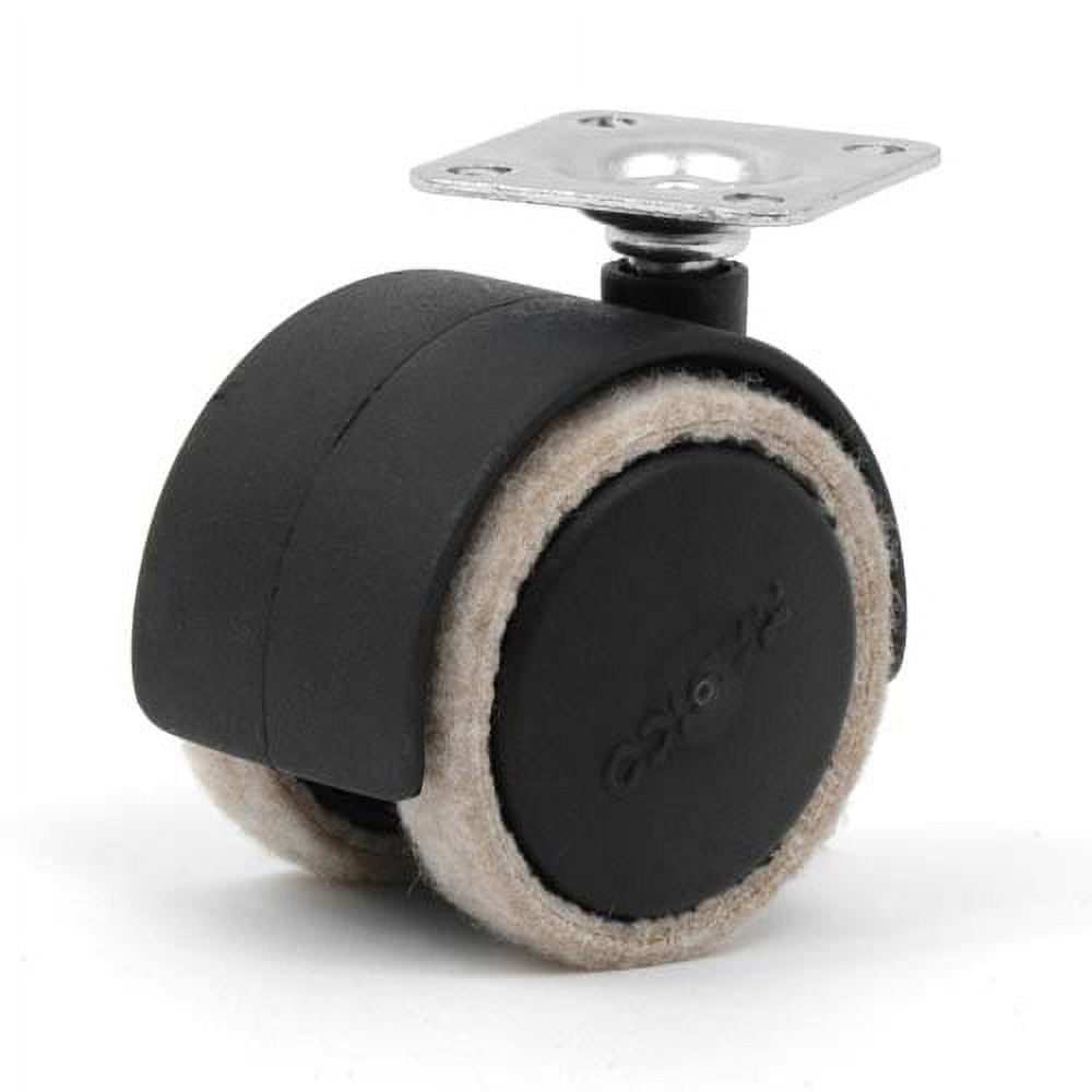 Anti-Scratch Feltac Dual-Wheel Mounting Plate Caster with Fused Felt ...