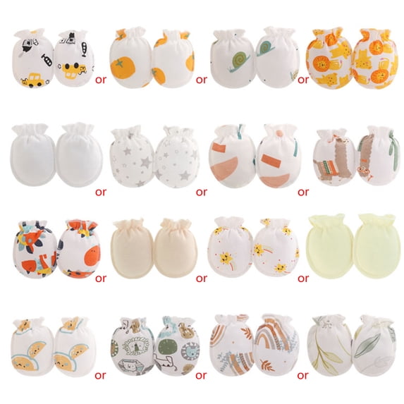 Anti-Scratch Gloves Baby Unisex Cartoon Print Gloves Face Protective ...