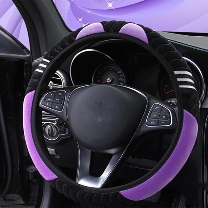 Anti-Scratch Plush Car Steering Wheel Cover, Soft Cover for 37-38 cm ...