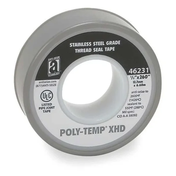 Anti-Seize Technology Thread Sealant Tape,1/2" W,Gray 46231A Anti-Seize ...