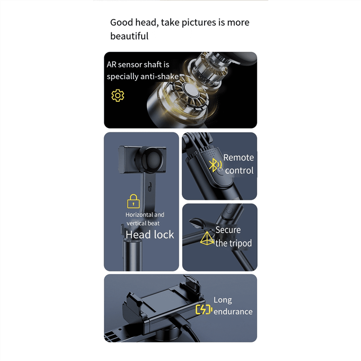 Anti-Shake Mobile Phone Gimbal Stabilizer Bluetooth Selfie Stick ...