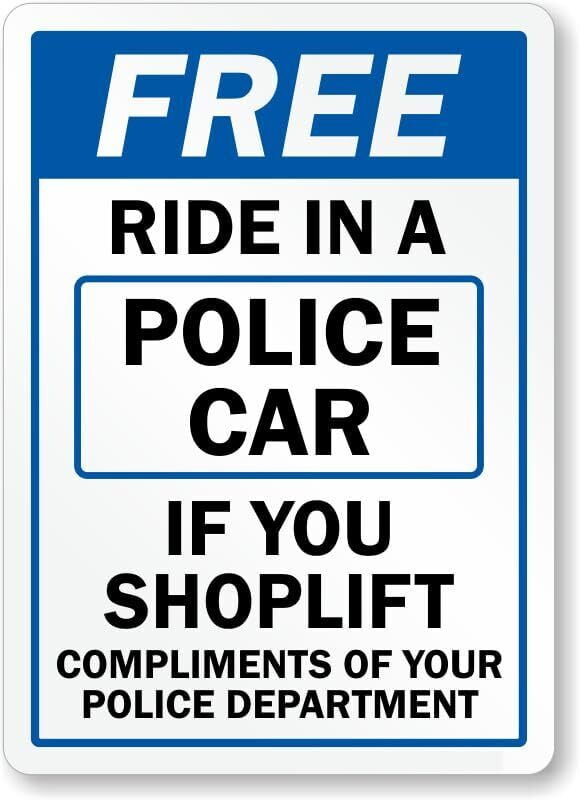 Anti Shoplifting Weatherproof Aluminum Signs SIZE: 12" x 16" - Walmart.com