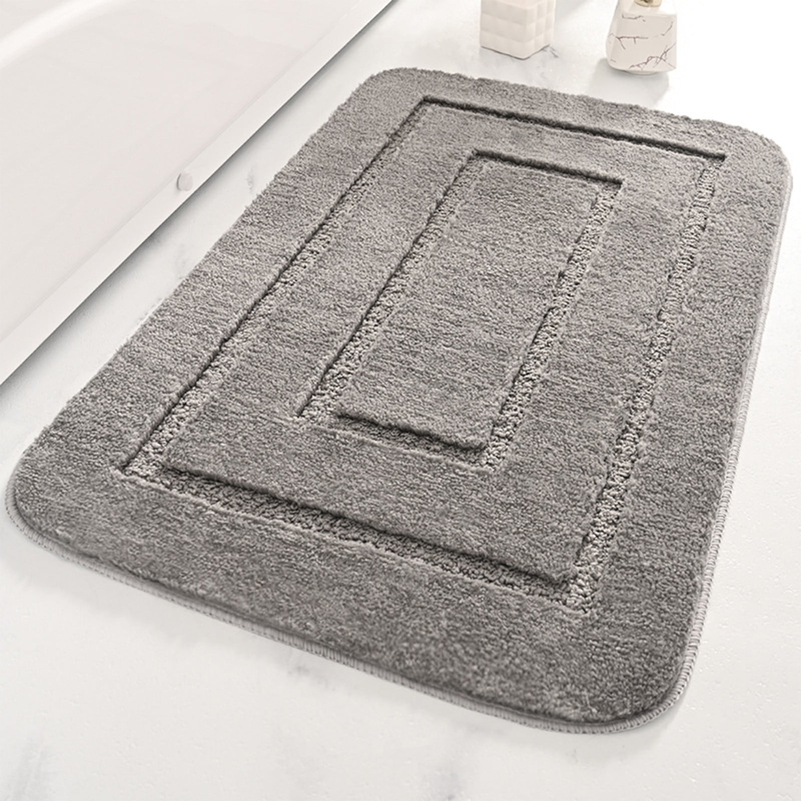 Anti-Skid Absorbent Washable Polyester Bath Mat for Bathroom Bedroom ...