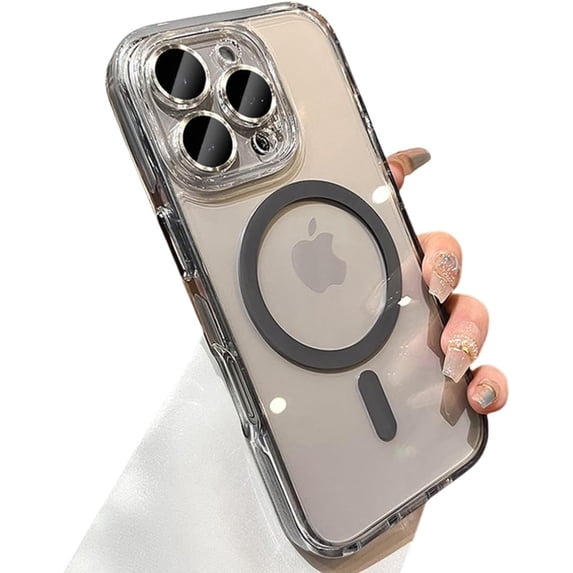Anti-Skid Bumper Transparent Case for iPhone 16 14 15 Plus Magnetic ...