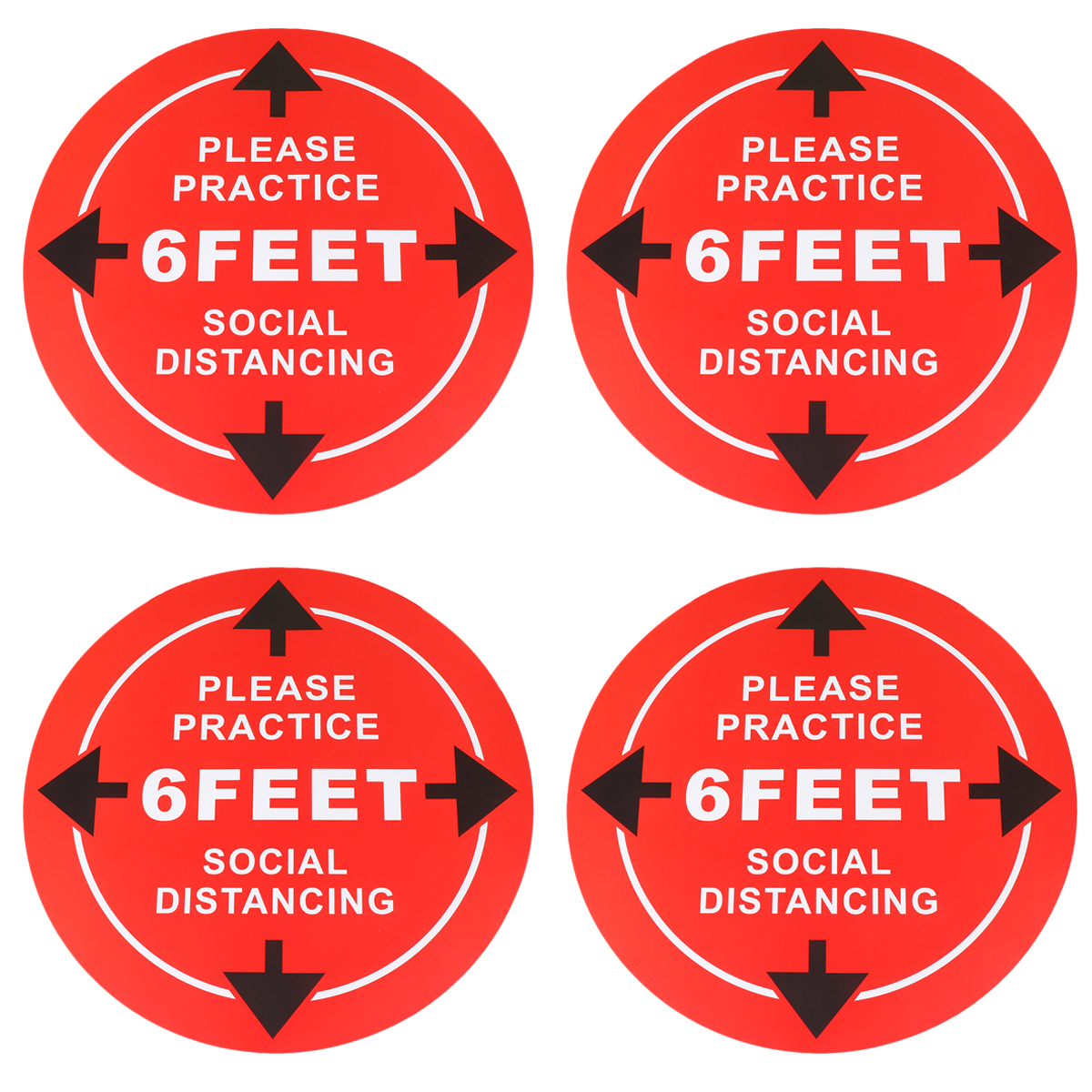 Anti-Skid Floor Remind Sticker, 4 Pcs PVC Floor Sign Round Sticker Back ...