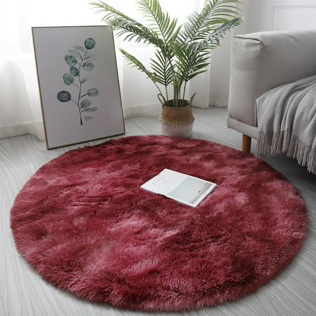 Anti-Skid Round Rugs Bedroom Soft Shaggy White Carpet In The Living ...