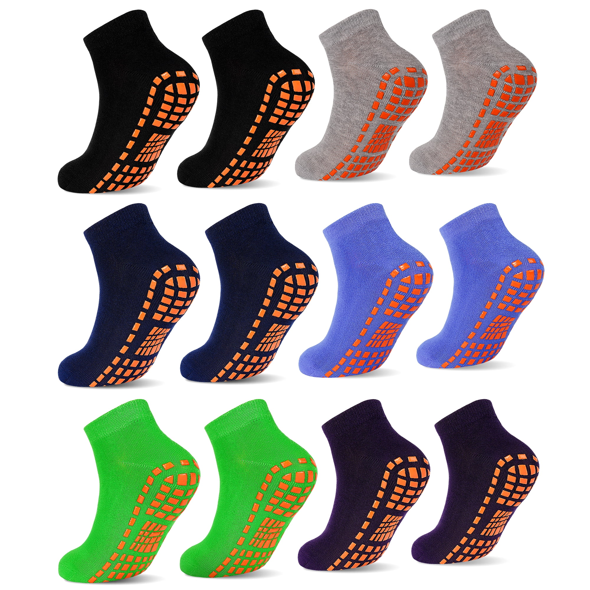 Kids Anti-Skid Trampoline Socks 6 Pairs Non Slip for Boys Girls ...