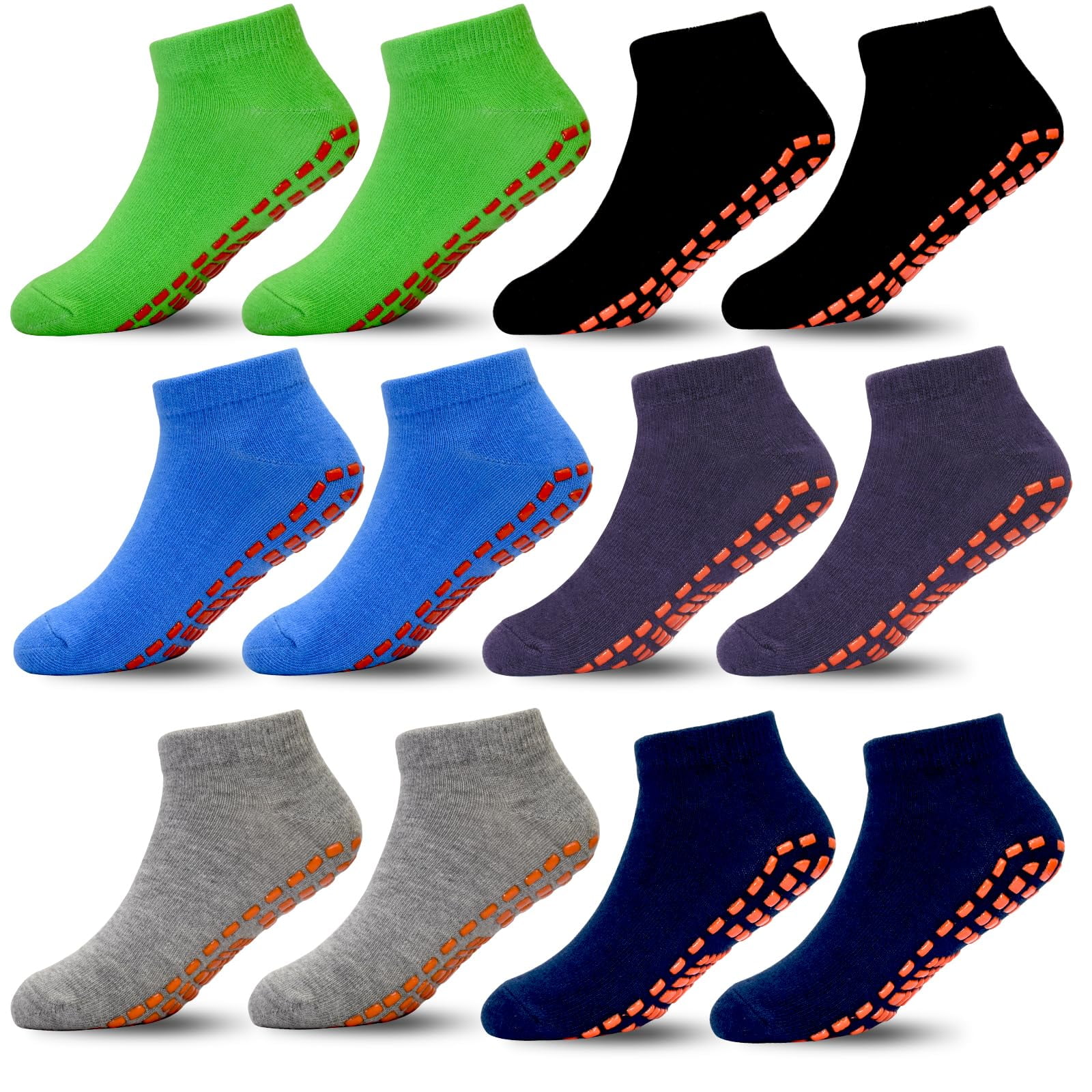 Anti-Skid Kids Trampoline Socks, 6 Pairs Non-Slip Bounce House Socks ...