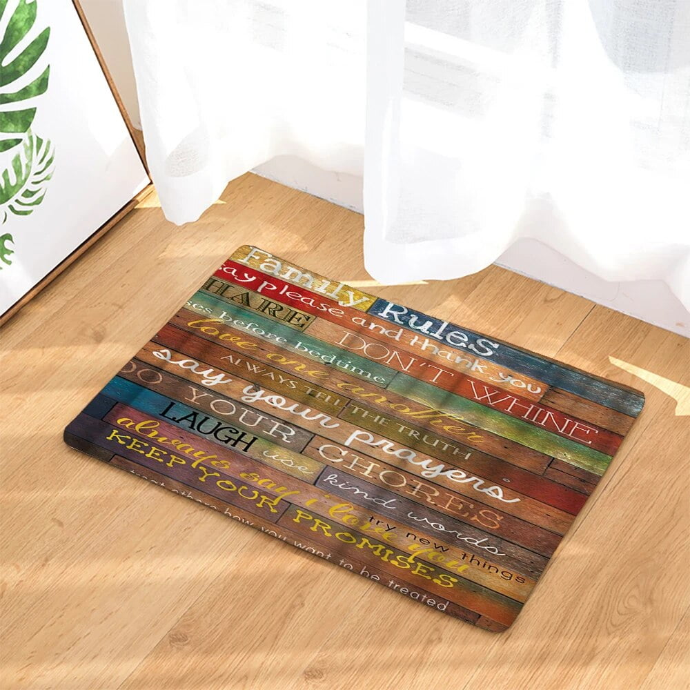 Anti Slip Bath Mat Bathroom Carpet Rug Floor 3D Printed Retro Wood ...