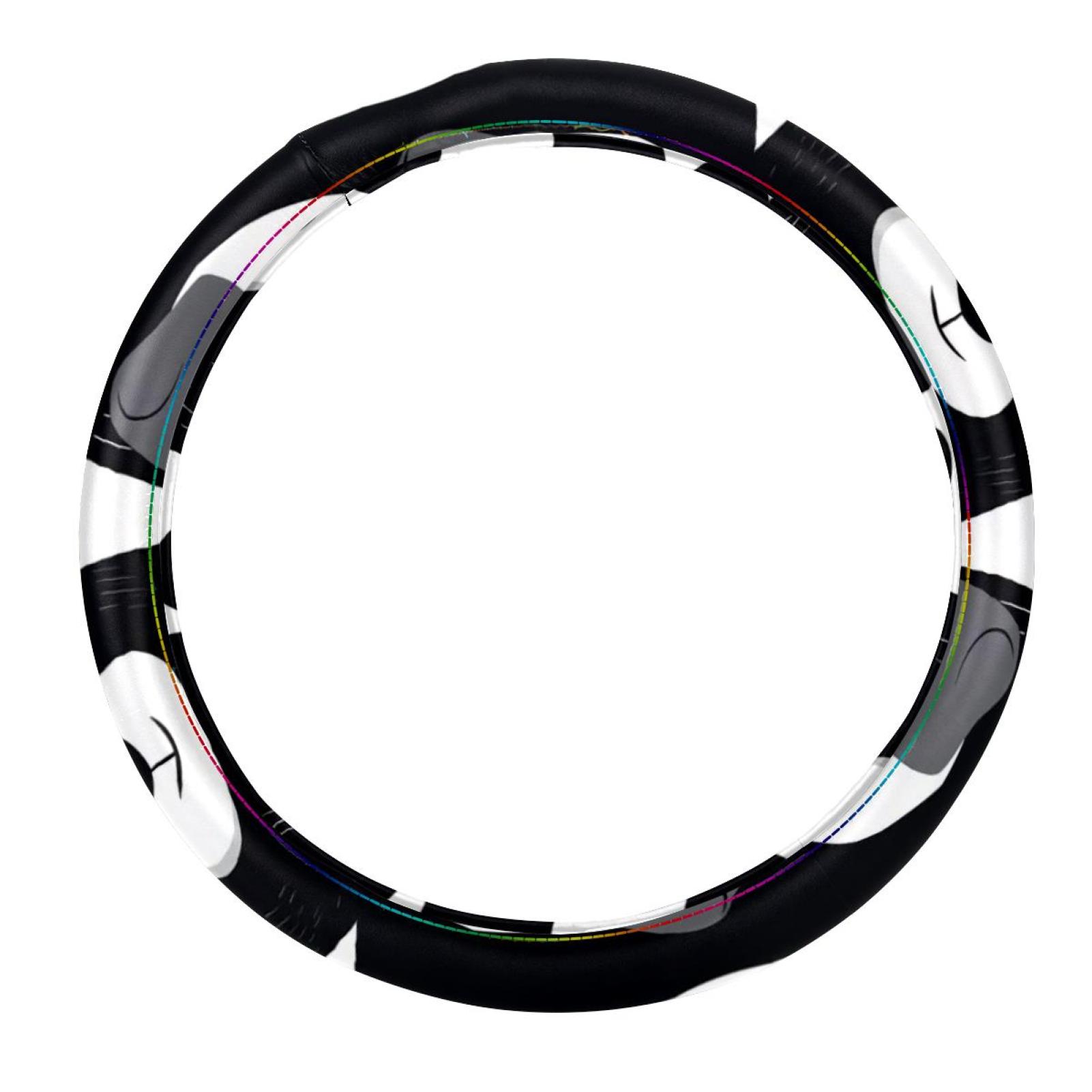 Anti-Slip Car Steering Wheel Cover, Cartoon Black and White Bears PVC ...