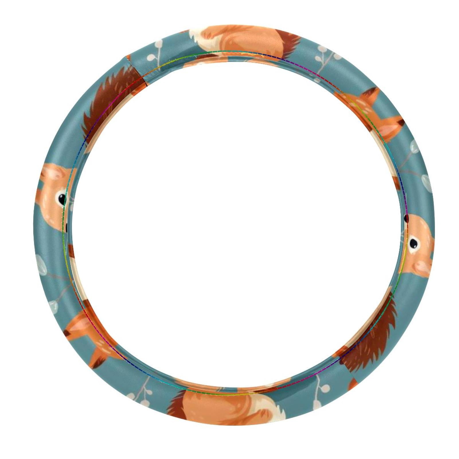 Anti-Slip Car Steering Wheel Cover, Squirrels Cartoon PVC Leather ...