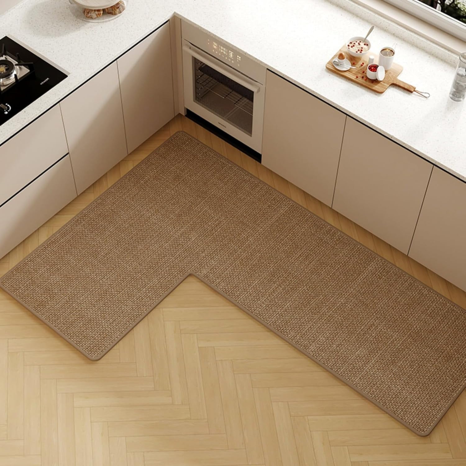 Anti-Slip Corner Kitchen Rug, 1 Piece L-Shaped Floor Mats,Super ...