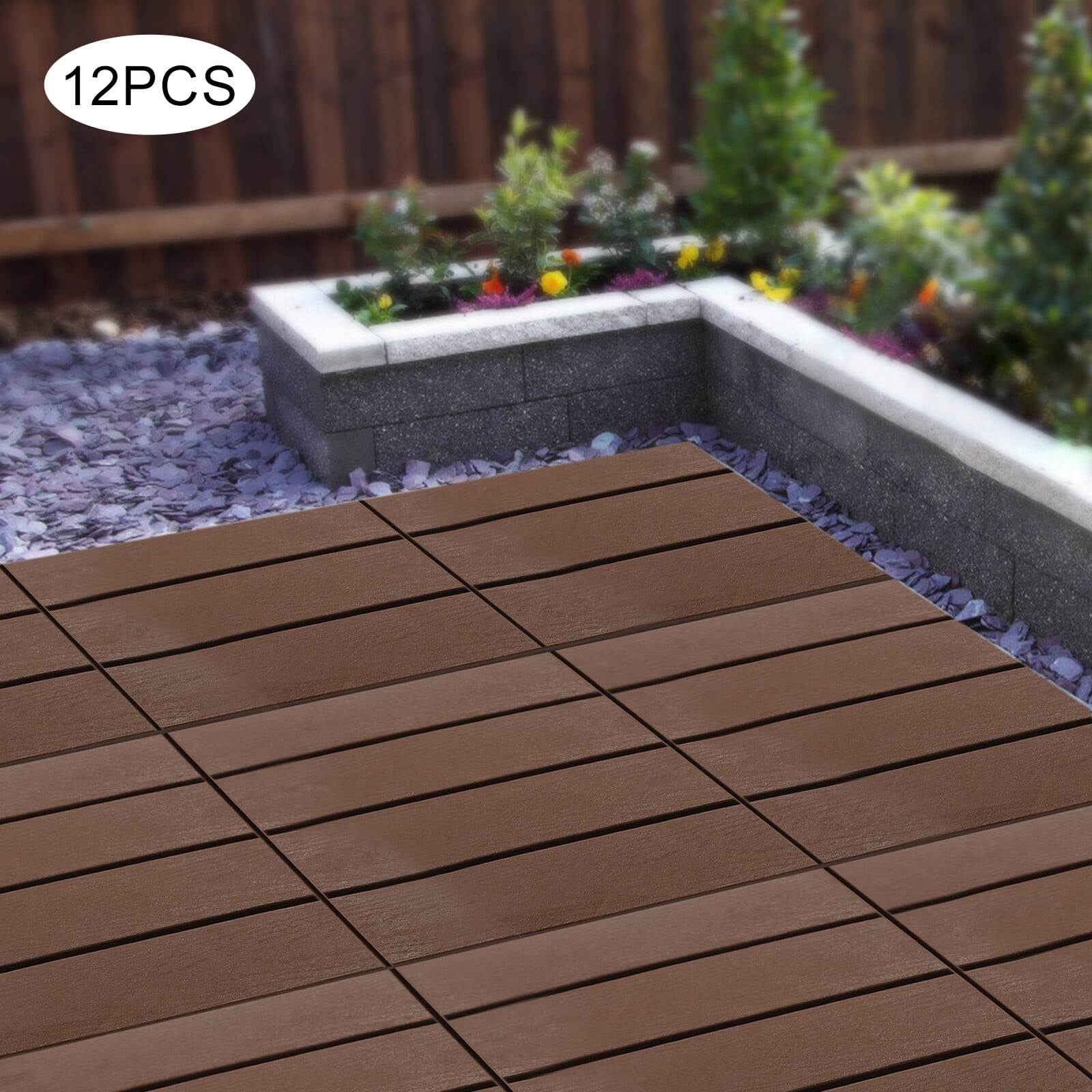 Anti Slip Deck 12 Pack Outdoor Floor Tiles Interlocking For Balcony ...