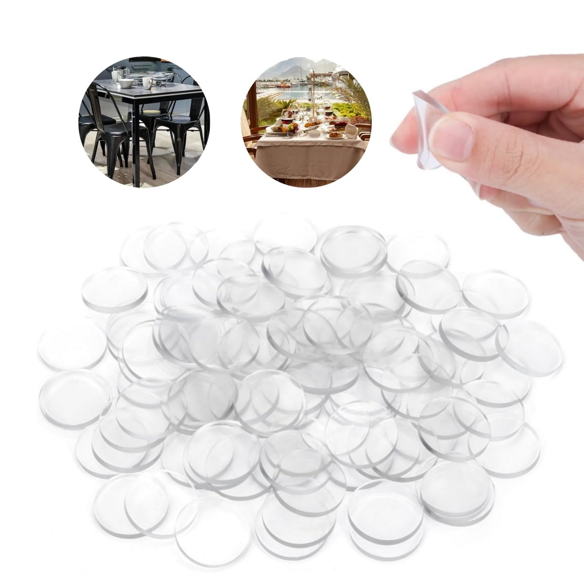 Anti Slip Furniture Pads,QZS Round Glass Table Top Bumpers,100Pack ...