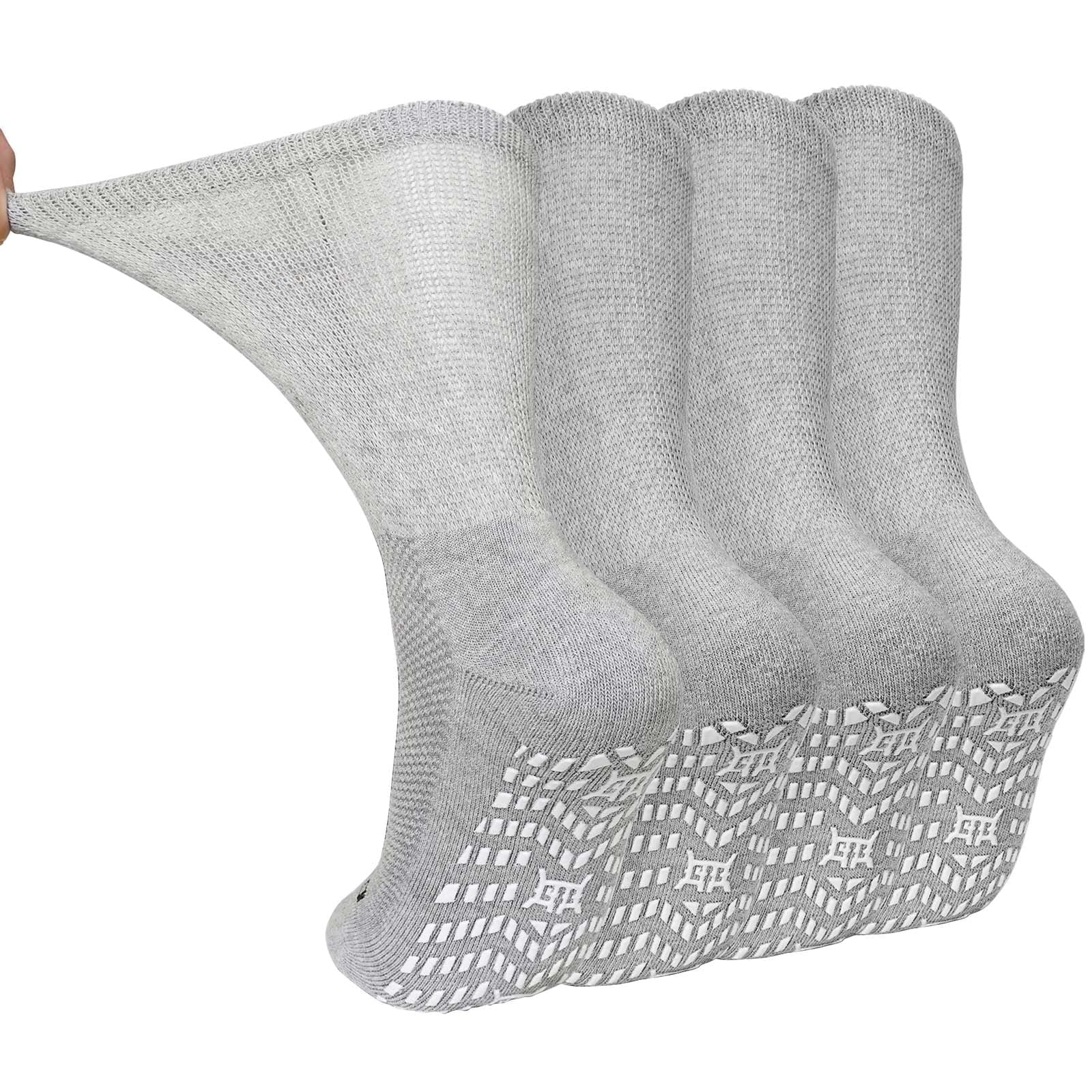 Anti-Slip Gripper Diabetic Socks for Men and Women, UNEEI 4 Pairs Non ...