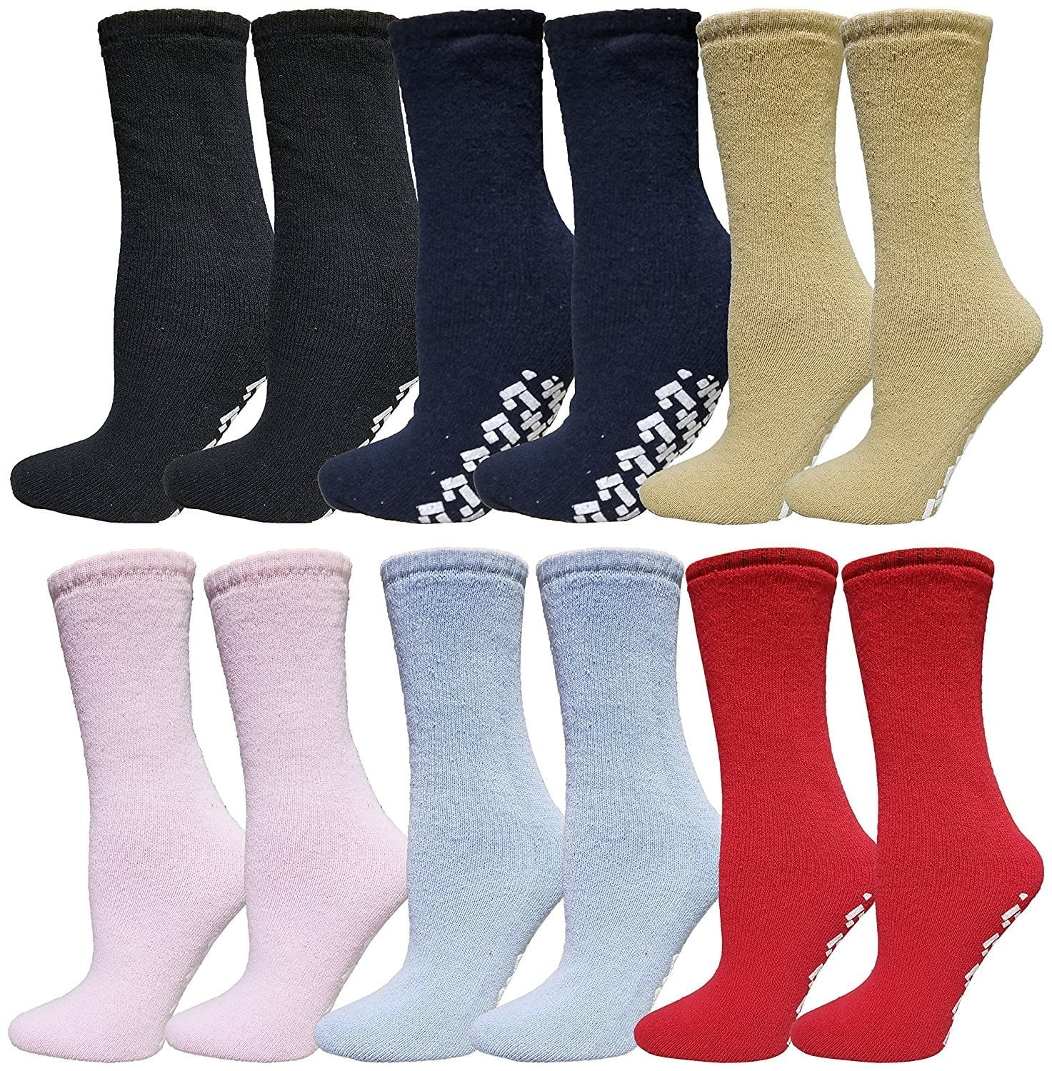 Anti-Slip Gripper Slipper Socks, 12 Pairs, Indoor House Non-Skid ...