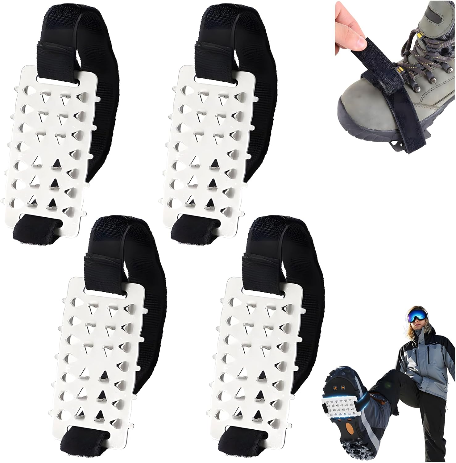 Anti-Slip Ice Cleats Set for Shoes, Crampons, Ice Cleats for Shoes and ...
