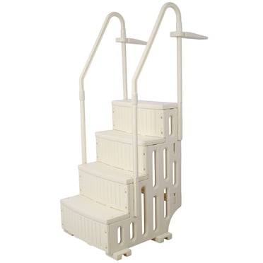 Aqua Select Outdoor Pool Resin Step in a Box, Ultra Sturdy, White ...
