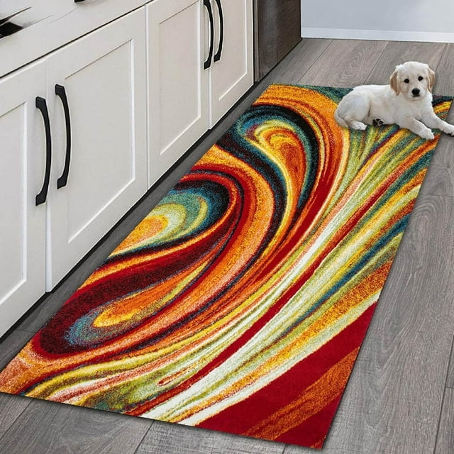 Anti-Slip Kitchen Carpet Geometric Patterns Printed Entrance Doormat ...