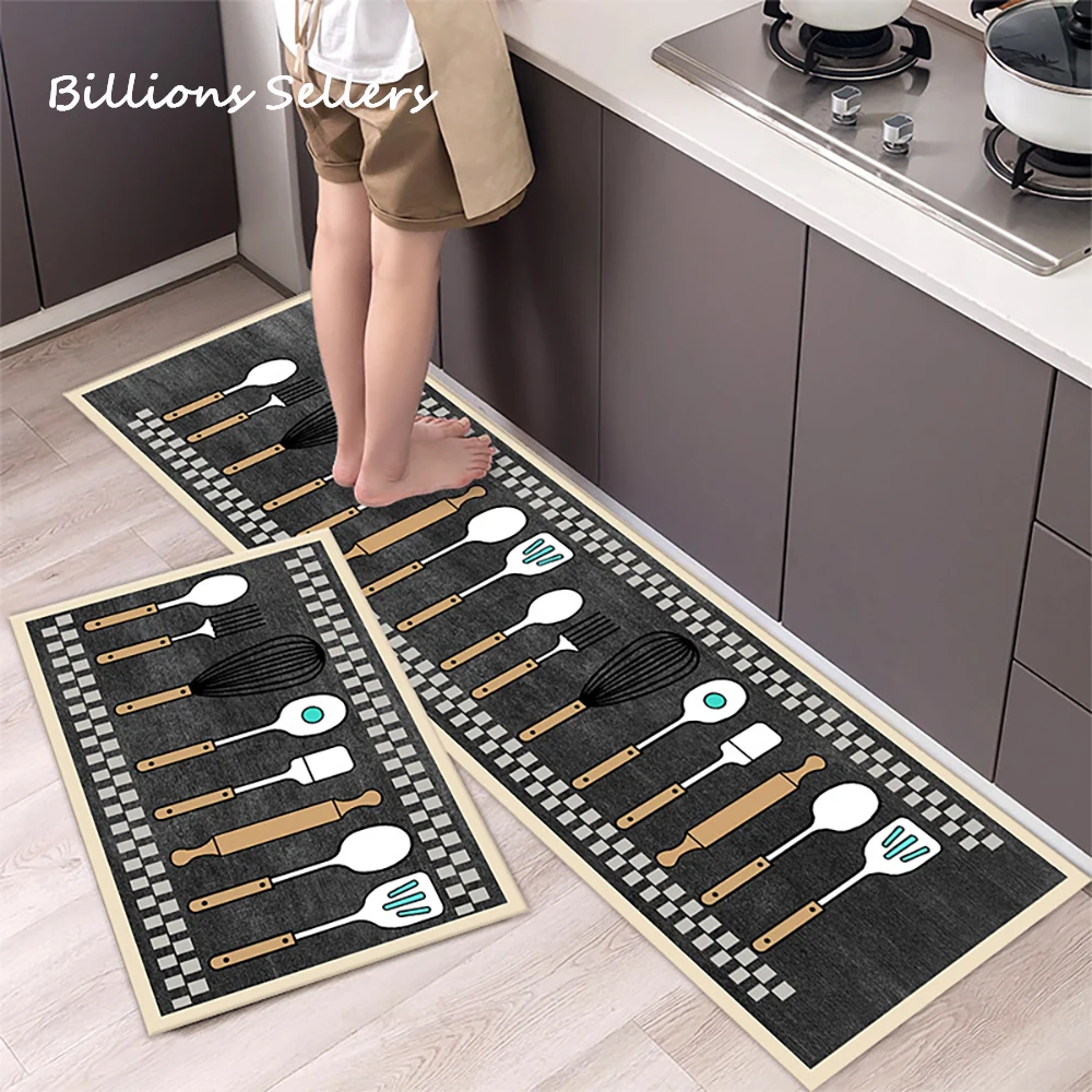 Anti Slip Kitchen Mat Floor Carpet DIY Absorb Oil Kitchen Rugs Doormat ...
