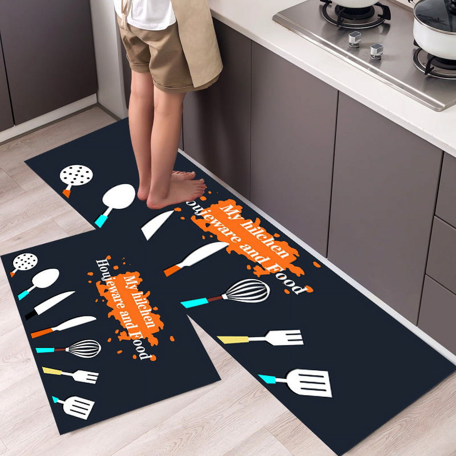 Anti-Slip Long Kitchen Rug Waterproof Home Super Absorbent Quick-Drying ...