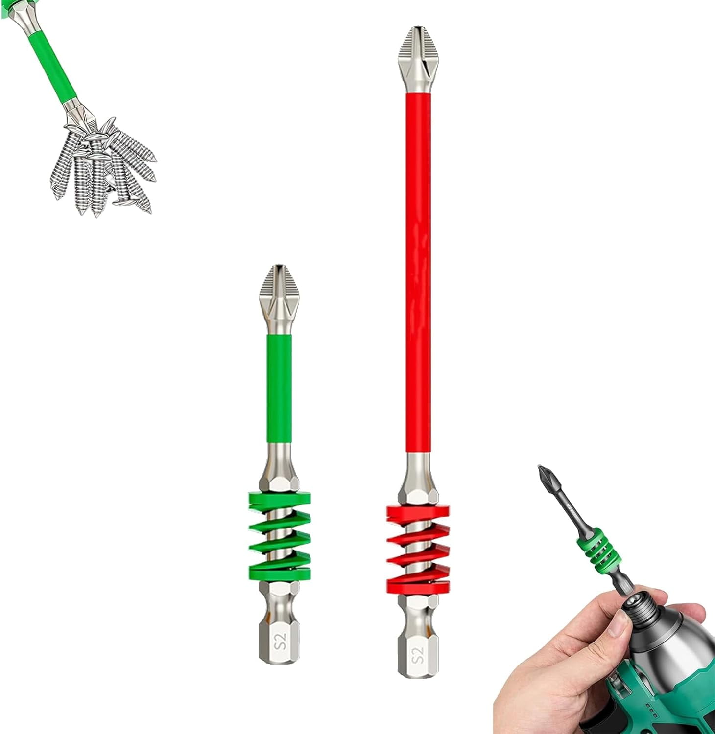 Anti-Slip Magnetic Phillips Bit with Spring, Strong Magnetic Durability ...