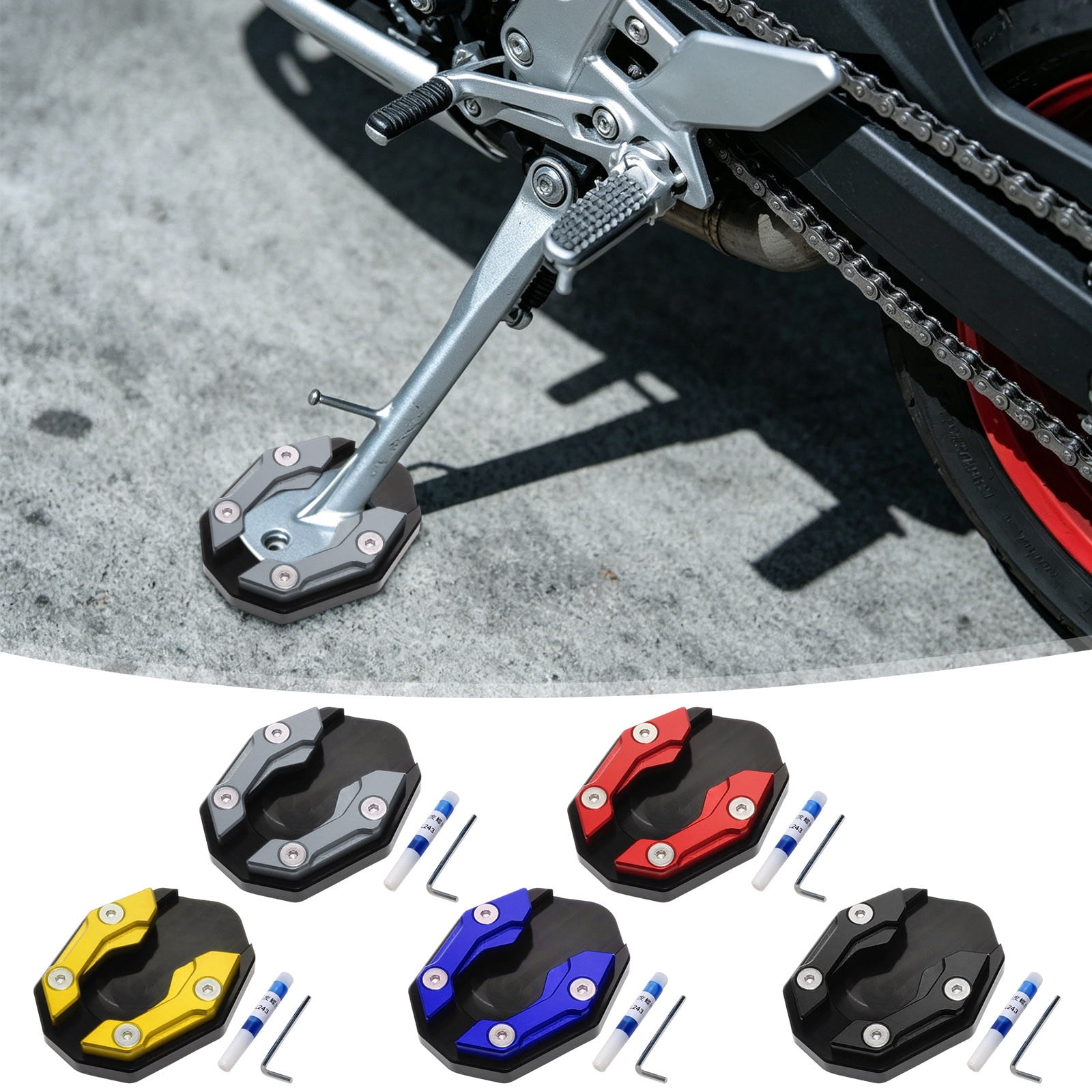 Anti Slip Motorcycle Side Stand Foot Pad Extension for Larger Saddle ...