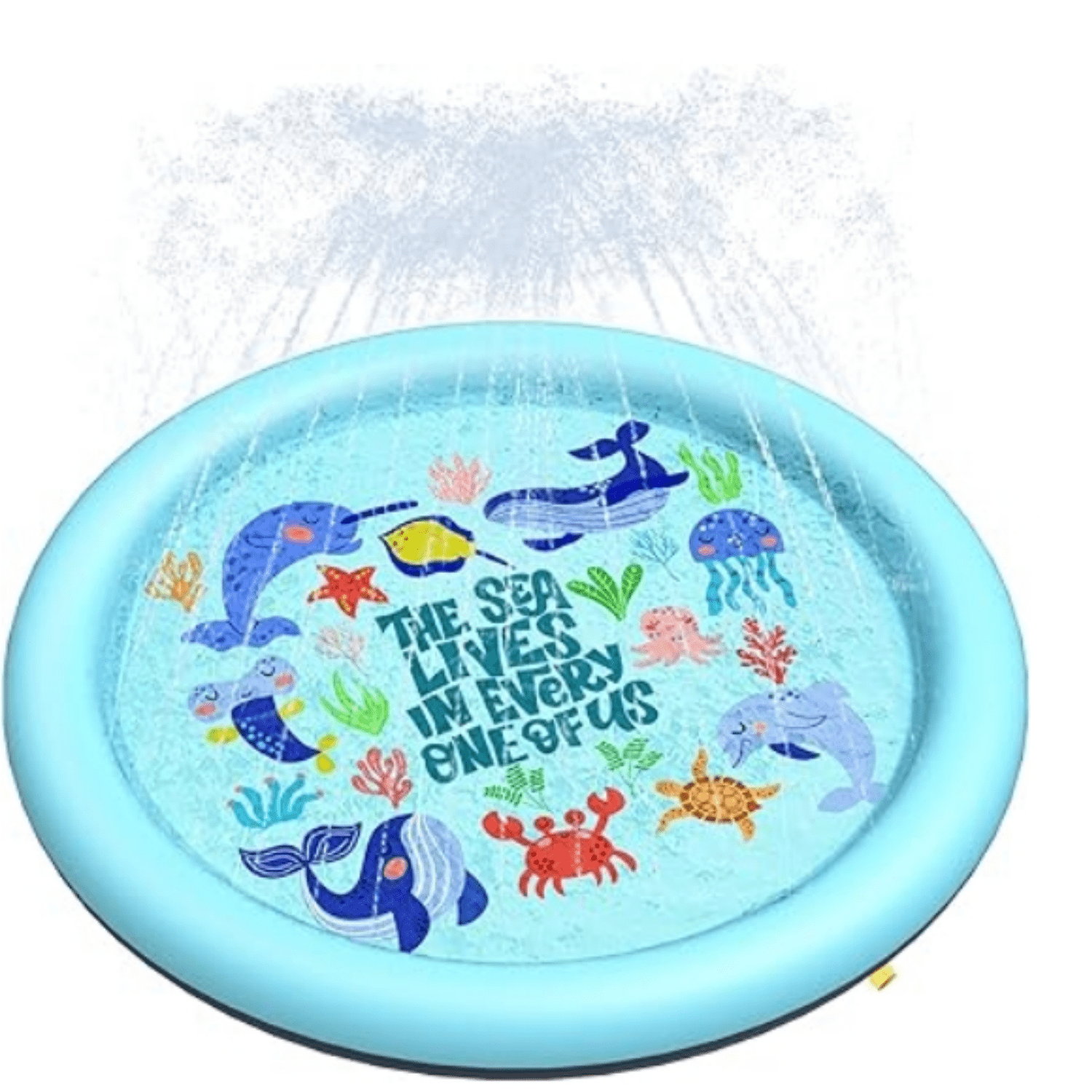 Anti-Slip Ocean-Themed Splash Pad for Kids and Dogs - 67in 0.58 mm ...