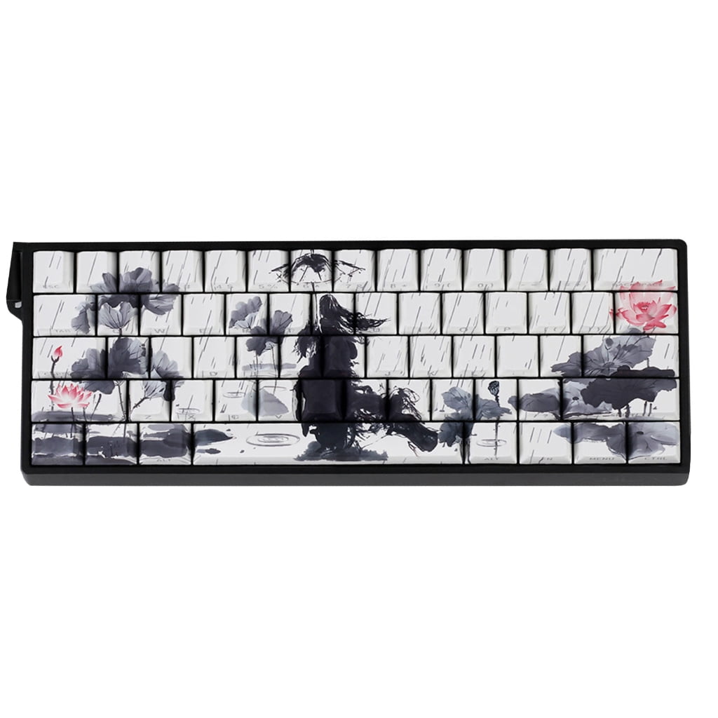 Anti Slip PBT Keycaps Rain Flower Side Printing For Most Mechanical ...