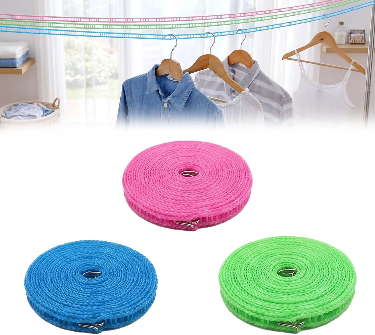 Anti-Slip Portable Clothesline, portable clothesline outdoor，16.4ft ...
