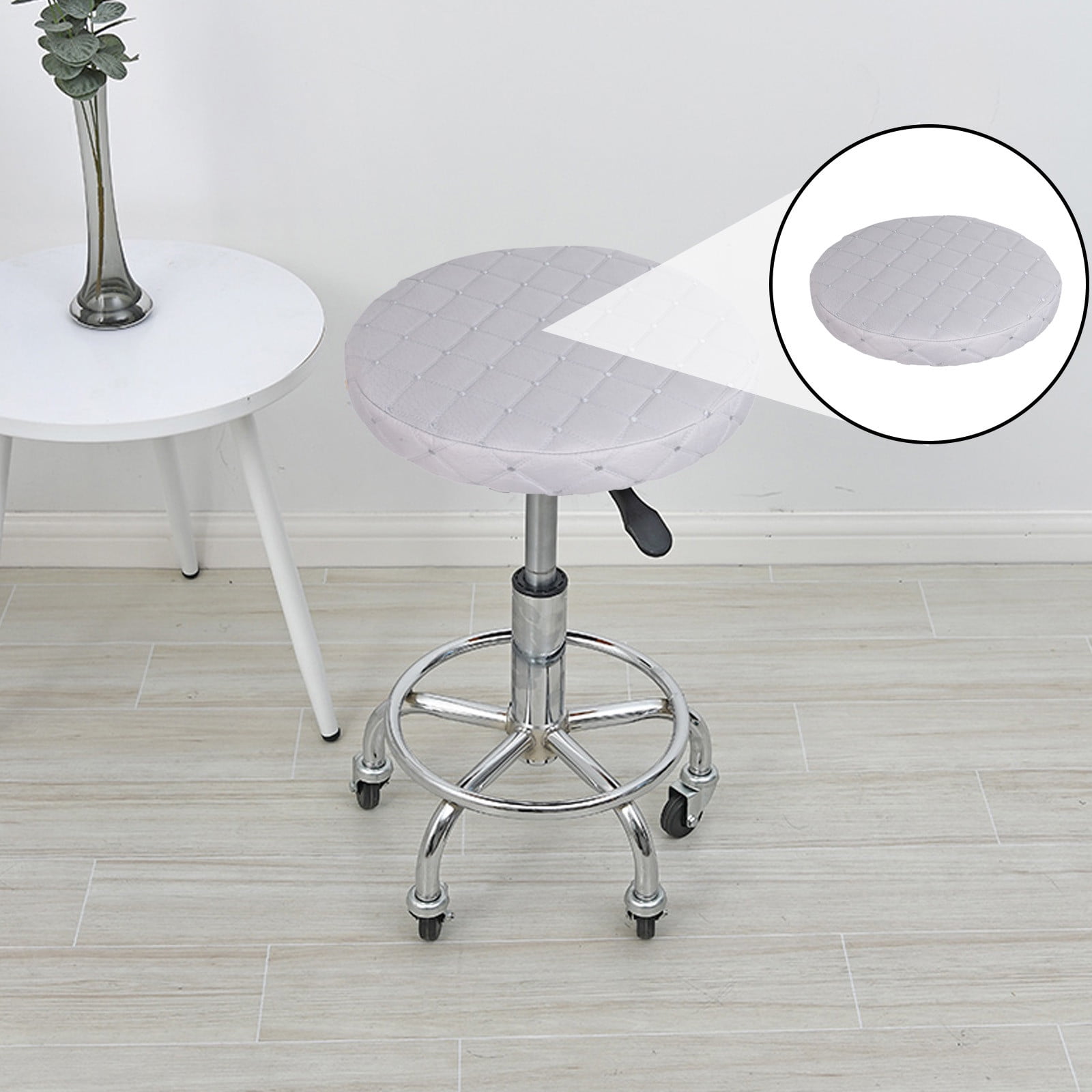 Anti-Slip Round Stool Covers With Elastic Bands, Imitation Silk Cotton ...