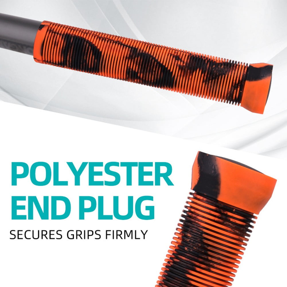 Anti Slip Rubber Grips For Bike Handlebars 22 2Mm Installation Diameter 16 5Cm Orange Black ...