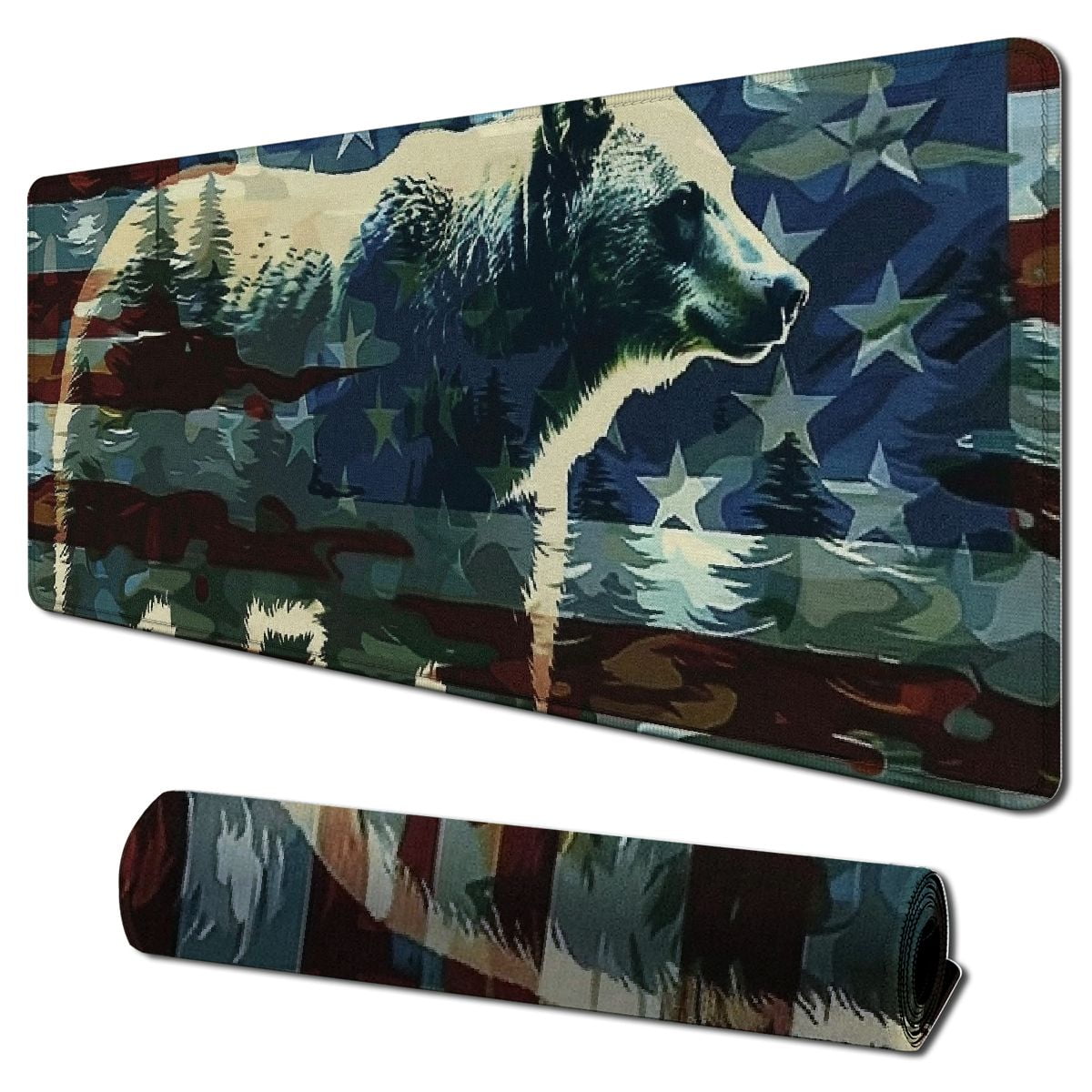 Anti Slip Rubber Mouse Pad Retro Farmhouse American Flag Print for ...