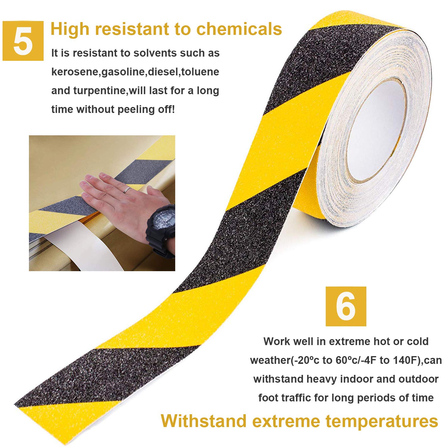 Anti Slip Safety Grip Tape, 1.4 inch x 16.4 feet, Safety Non Slip Tape ...