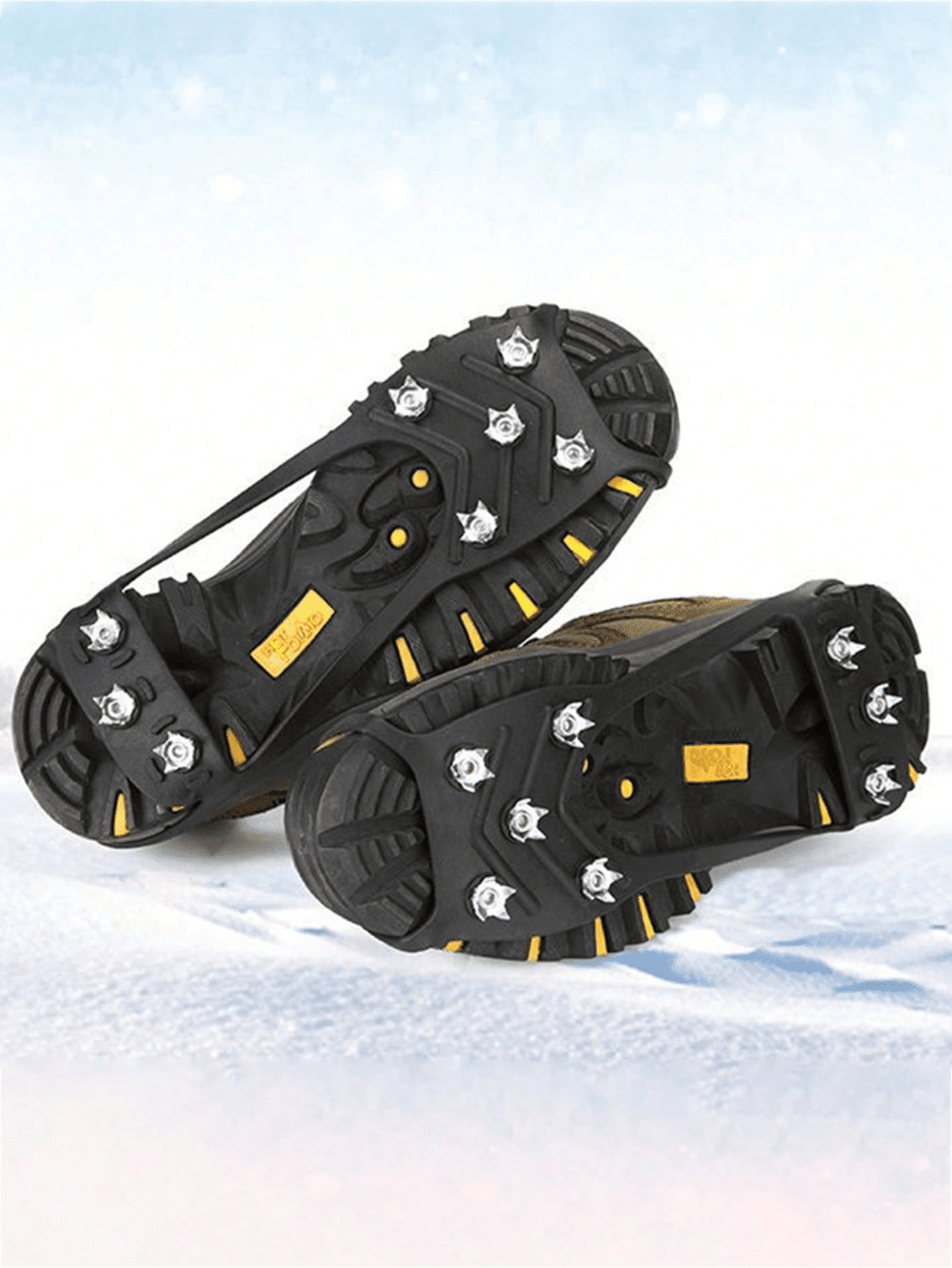 Anti-Slip Shoe Spikes, Ice & Snow Traction Cleats, TPE Material, Black ...