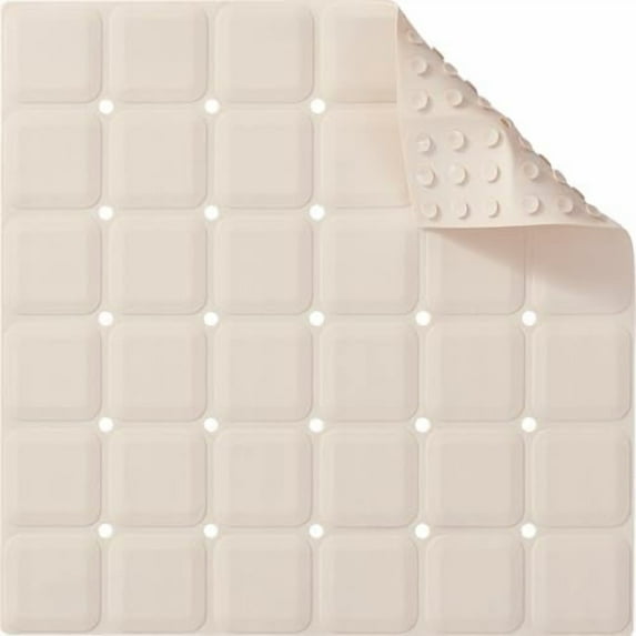 Anti Slip Shower Mat for Tub & Shower Stall, 21" x 21" Square Silicone ...