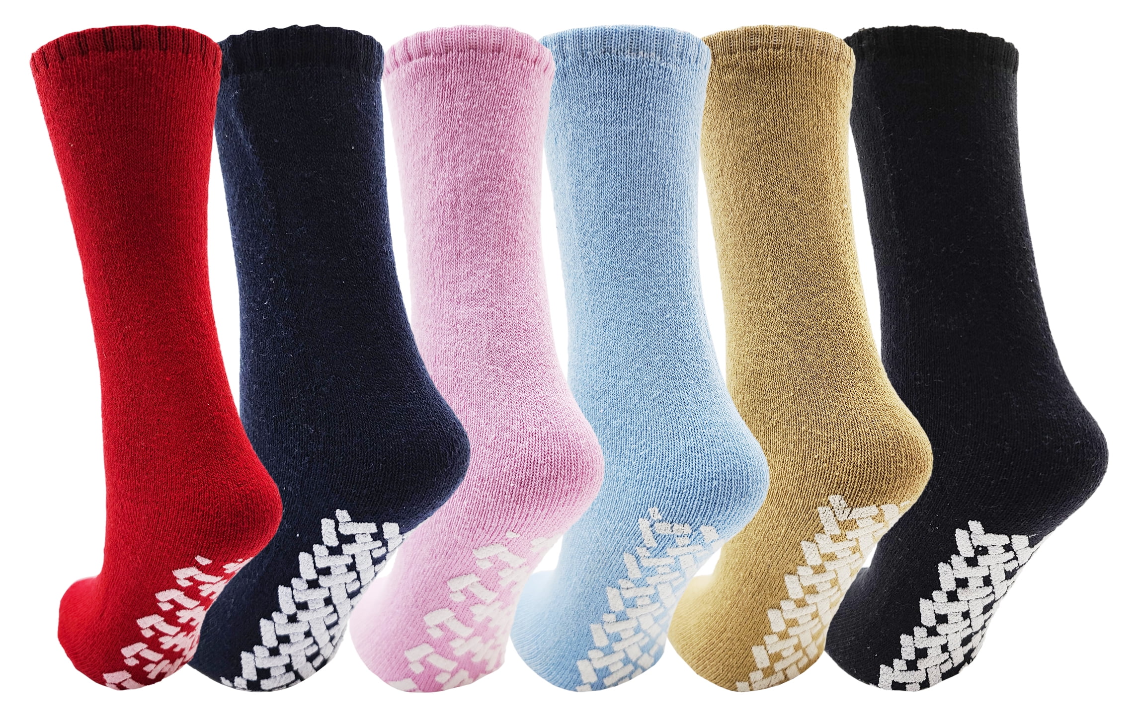 Anti-Slip Slipper Socks, 6 Pairs, Gripper Bottom Unisex Men Women ...