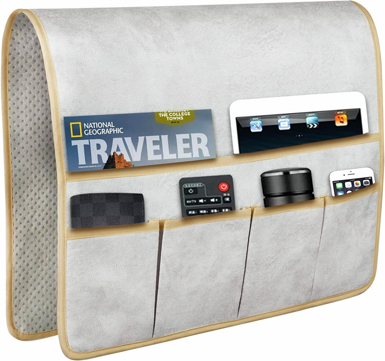 Anti Slip Sofa Armrest Organizer Arm Chair Bedside Caddy Storage ...