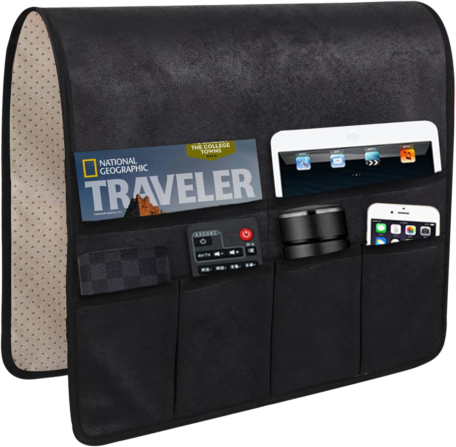 Anti Slip Sofa Armrest Organizer Arm Chair Bedside Caddy Storage ...