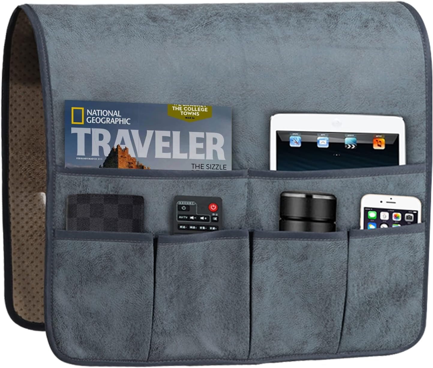 Anti Slip Sofa Armrest Organizer Arm Chair Bedside Caddy Storage ...