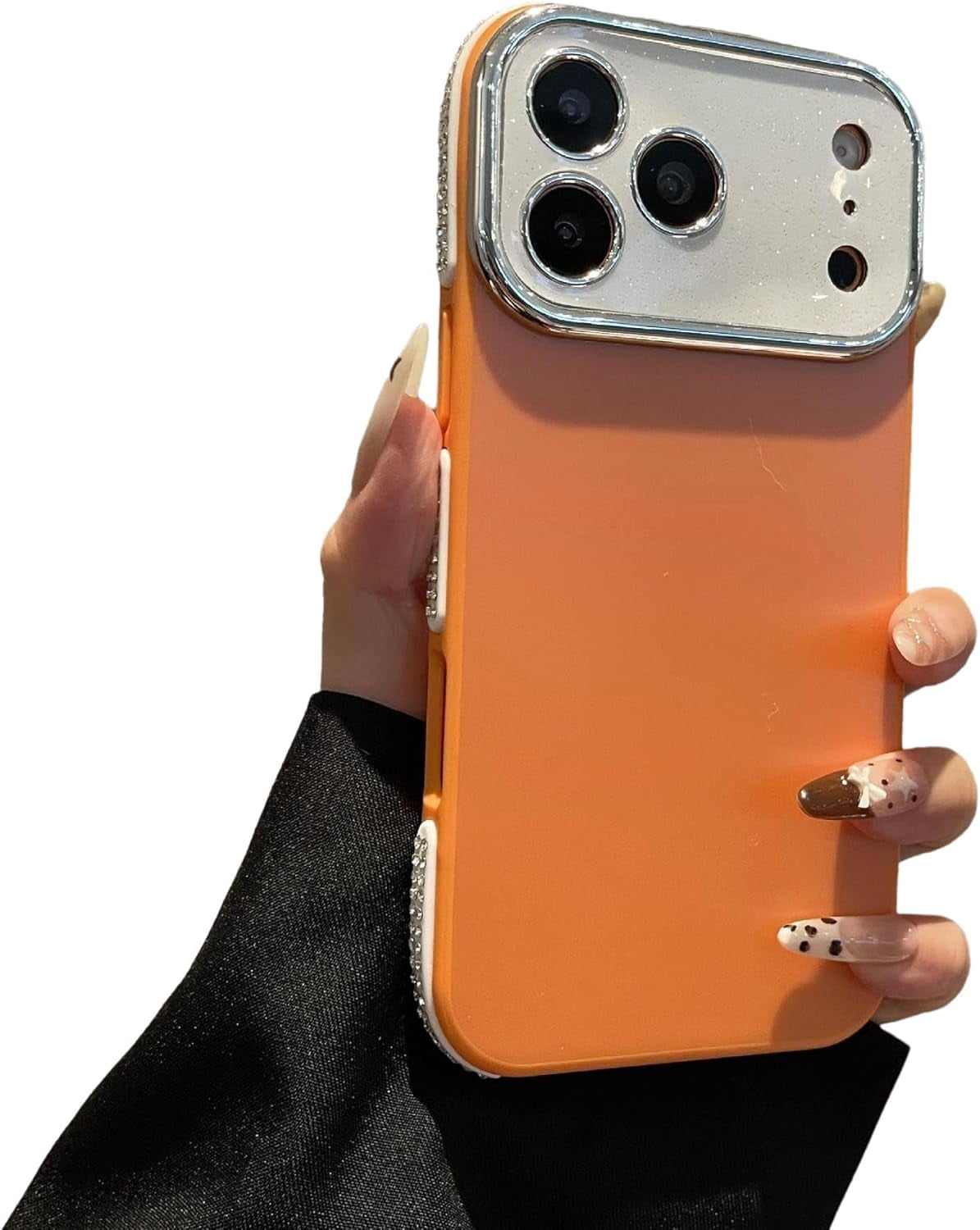 Anti-Slip Solid Color Camera Protect Phone Case for iPhone (Orange ...